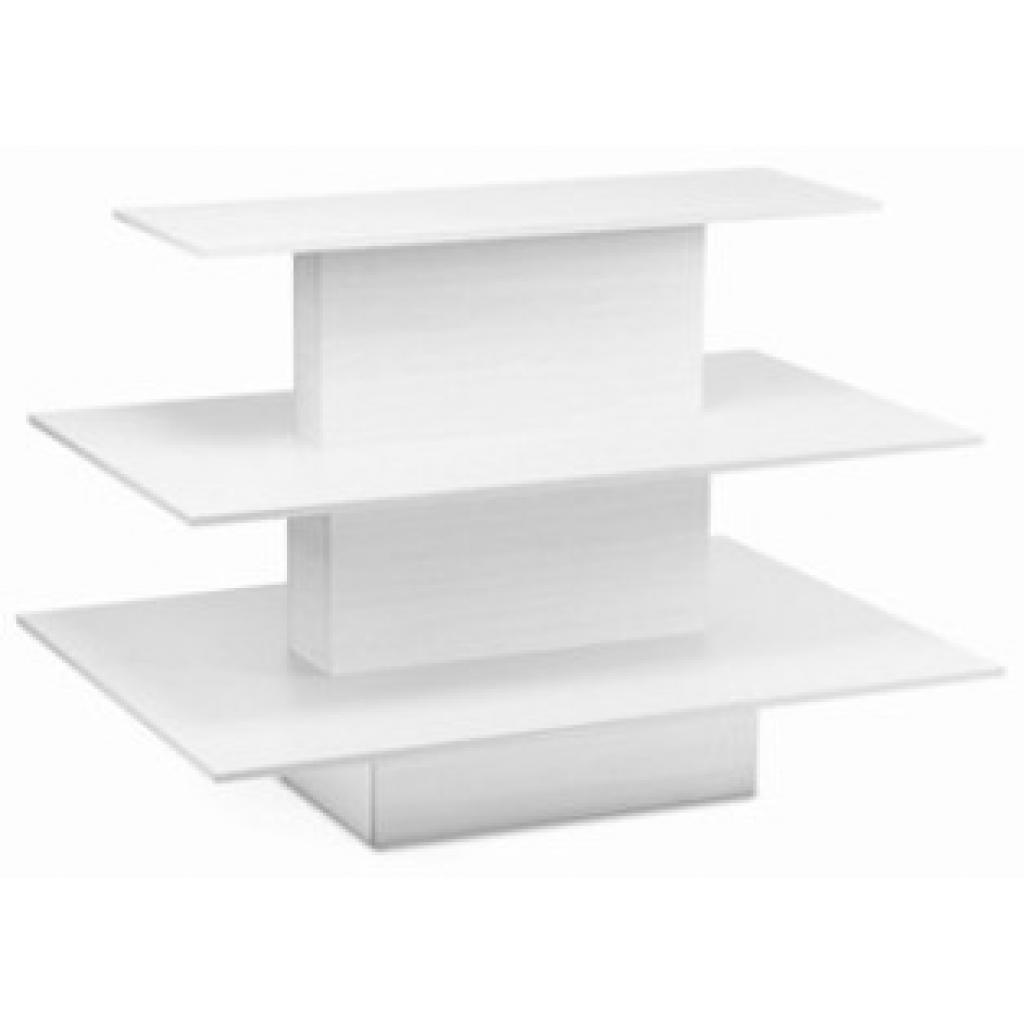 3-Tier Melamine Rectangular Table White | Miami Display